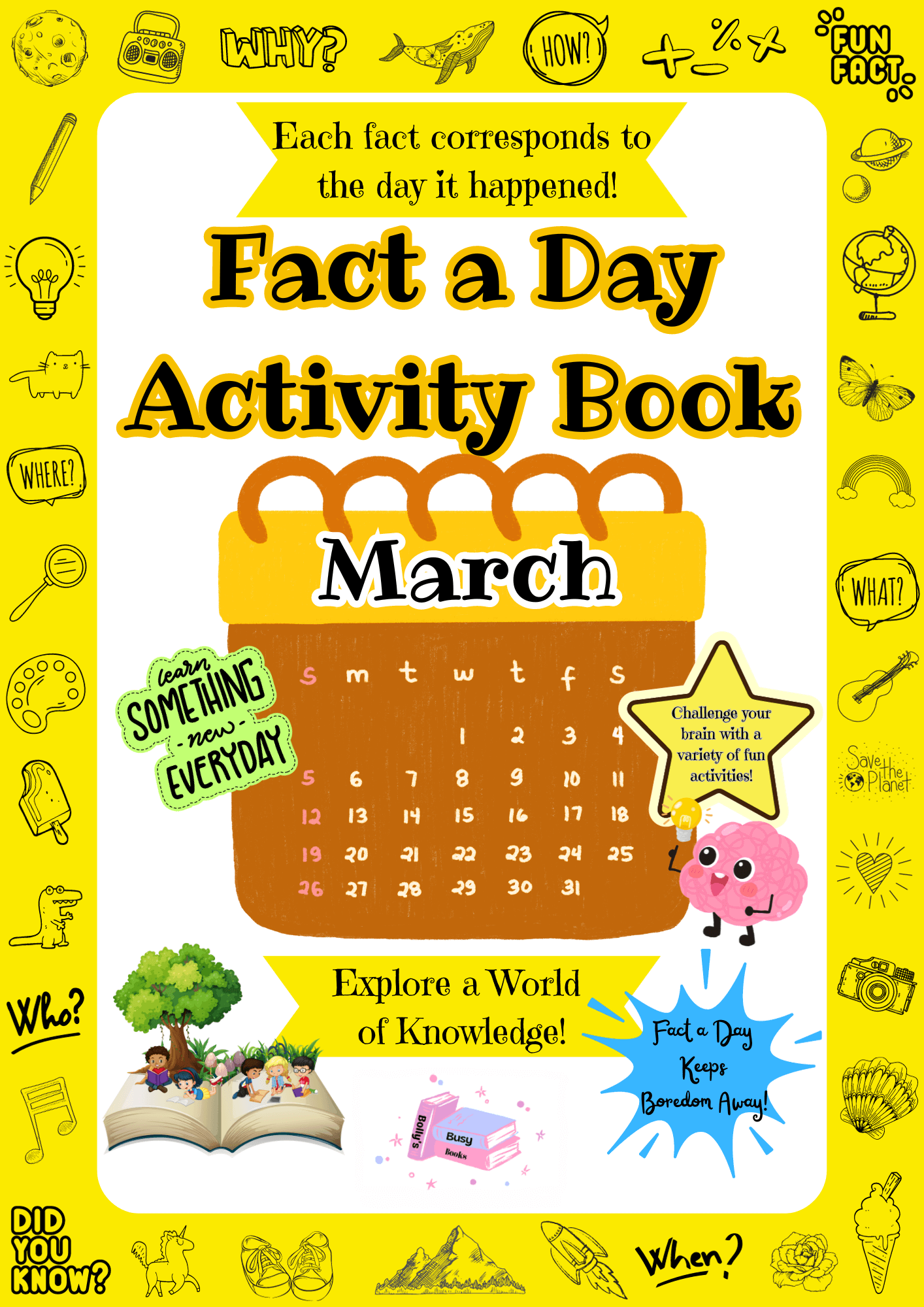 March Fact a Day Activity Book - Bolly's Busy Books
