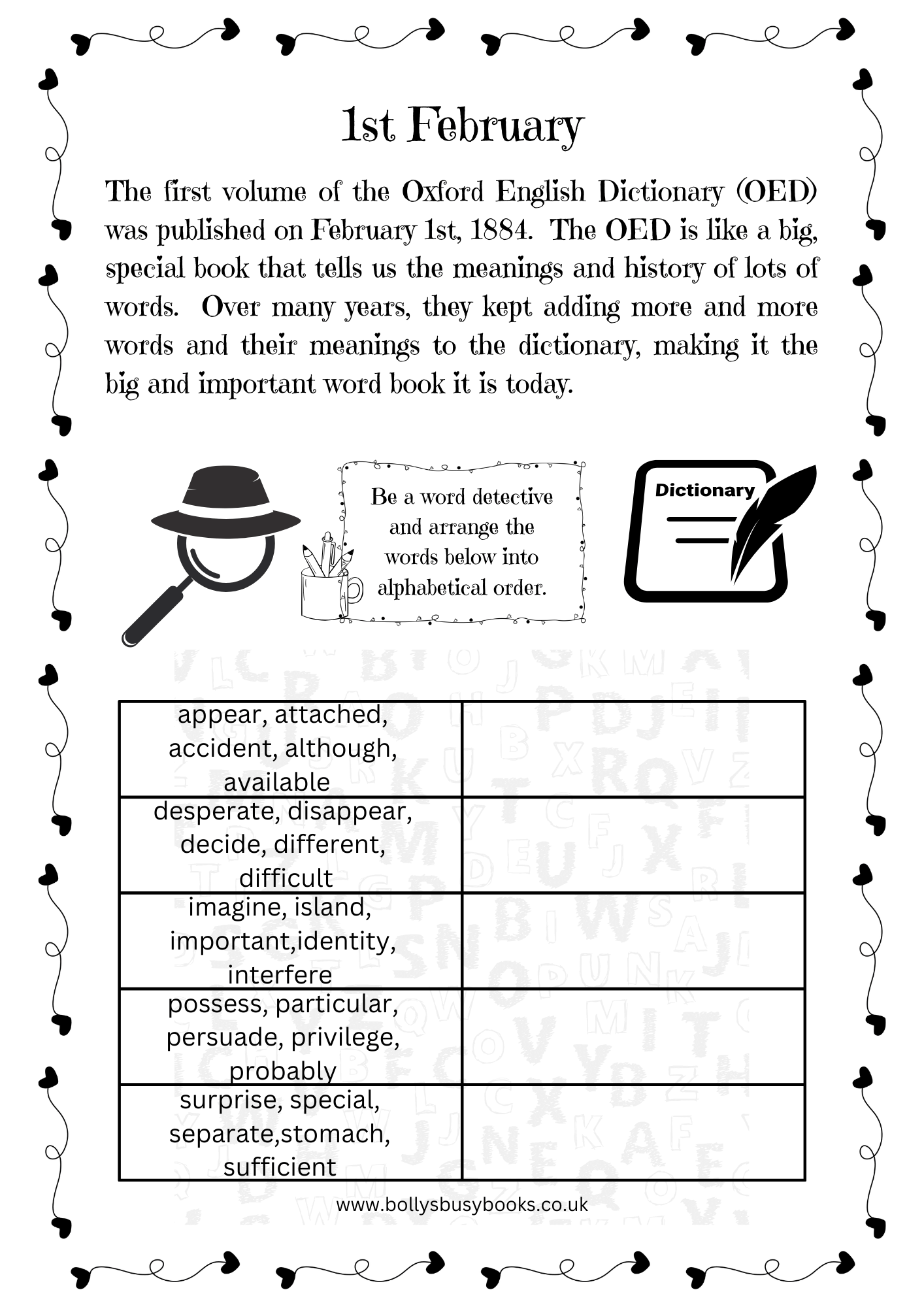 February Fact a Day Activity Book - Bolly's Busy Books