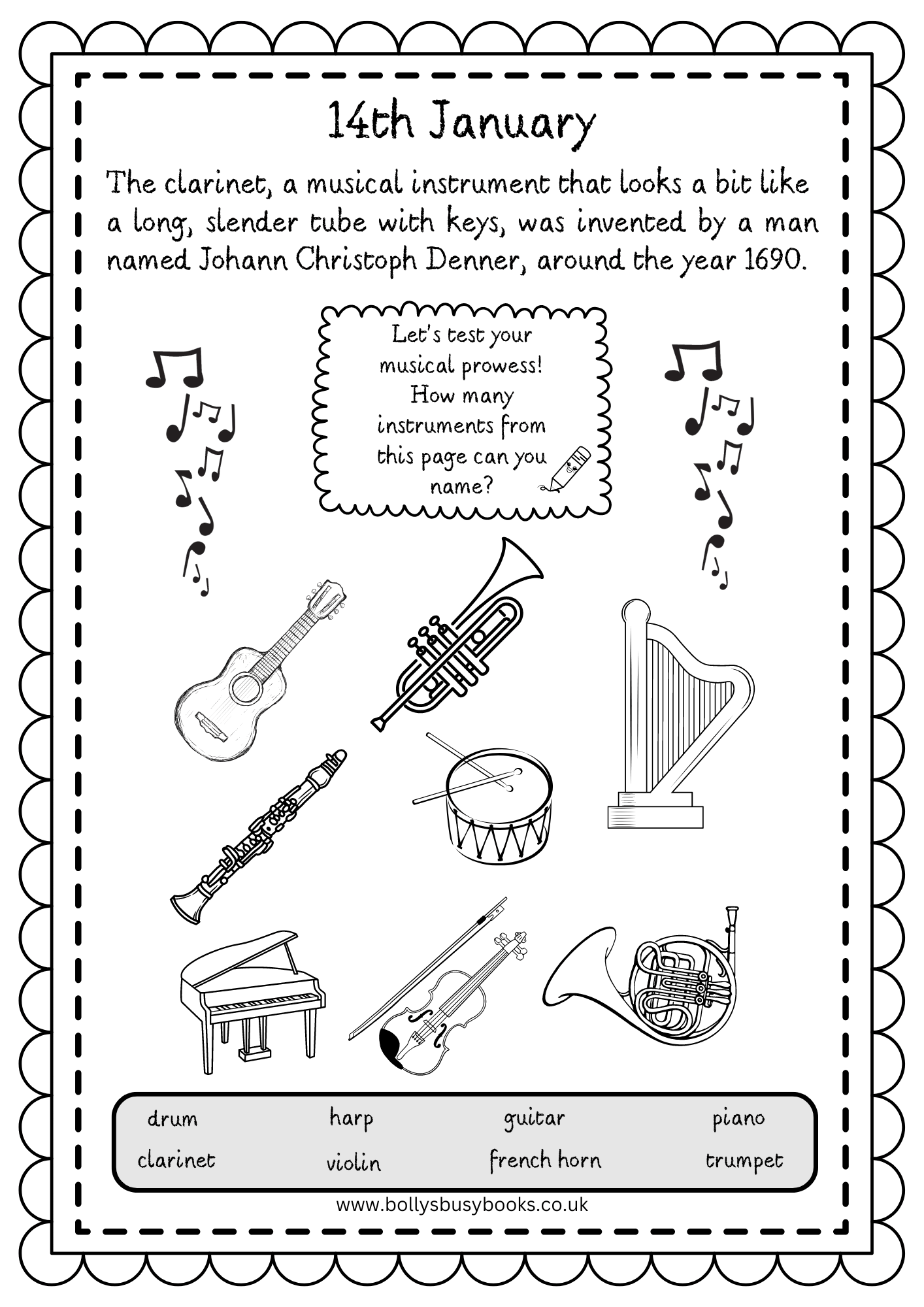 January Fact a Day Activity Book - Bolly's Busy Books